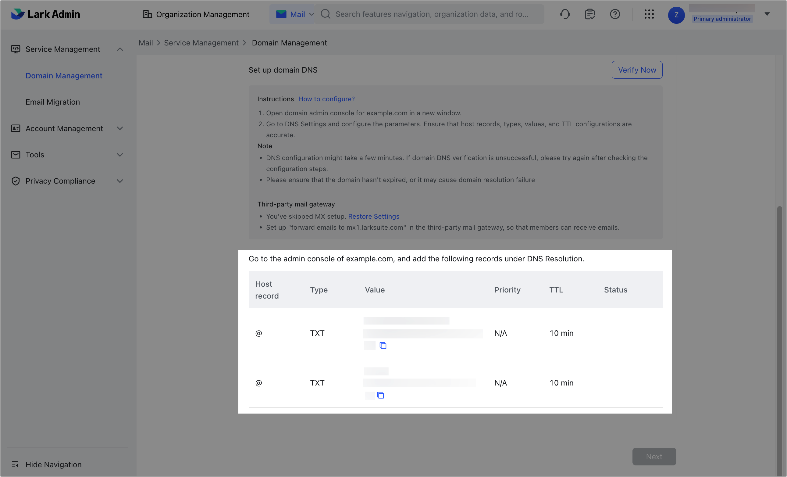 Admin | Set up an inbound email gateway