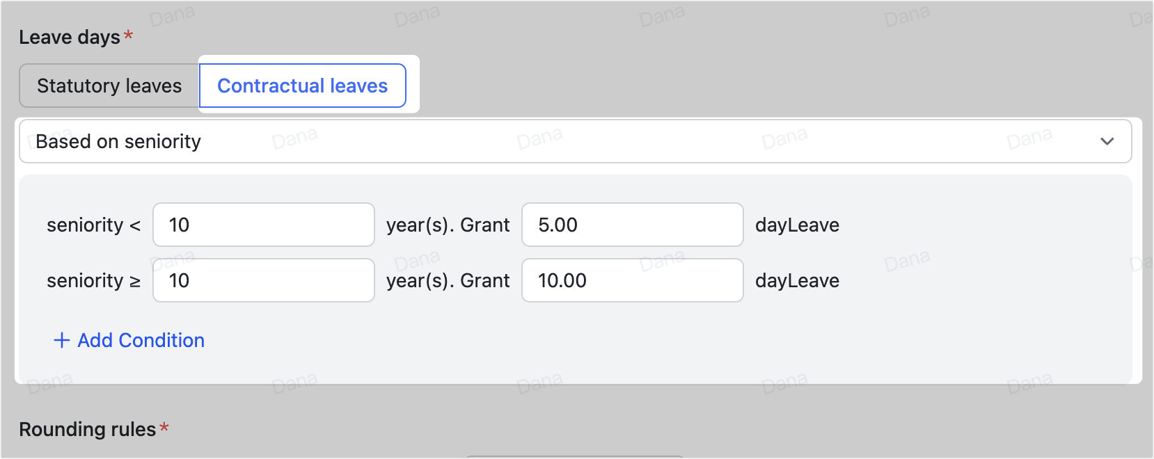 Admin | Configure leave type and rules