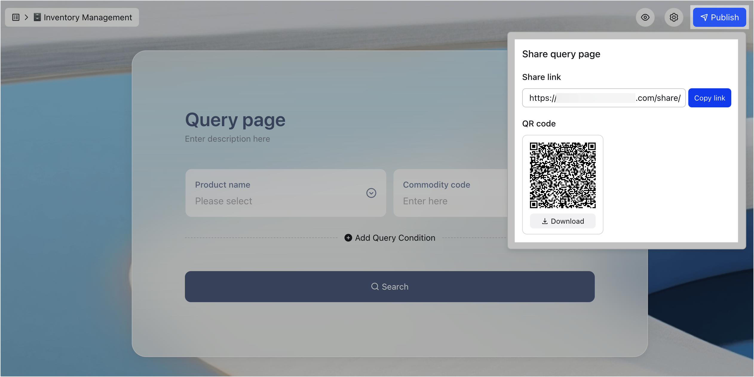 Use the query page in Base