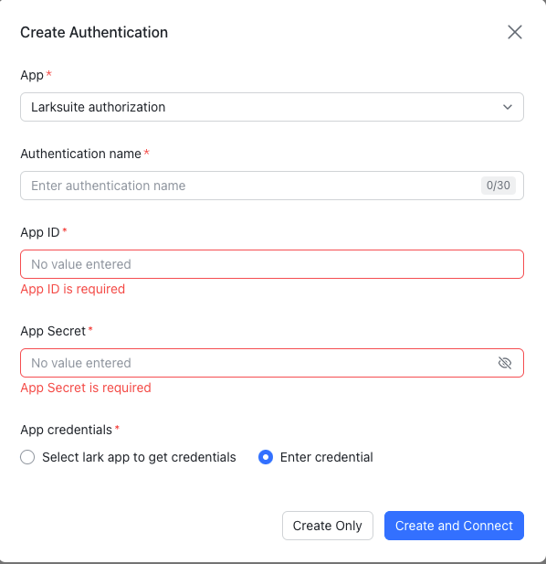 Configure authentications