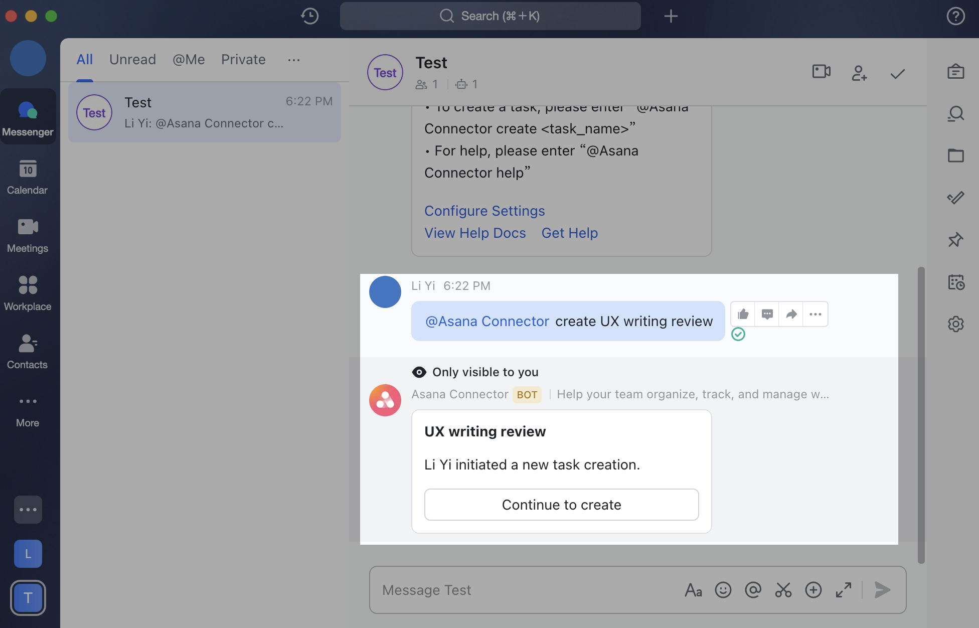 Use The Asana Connector