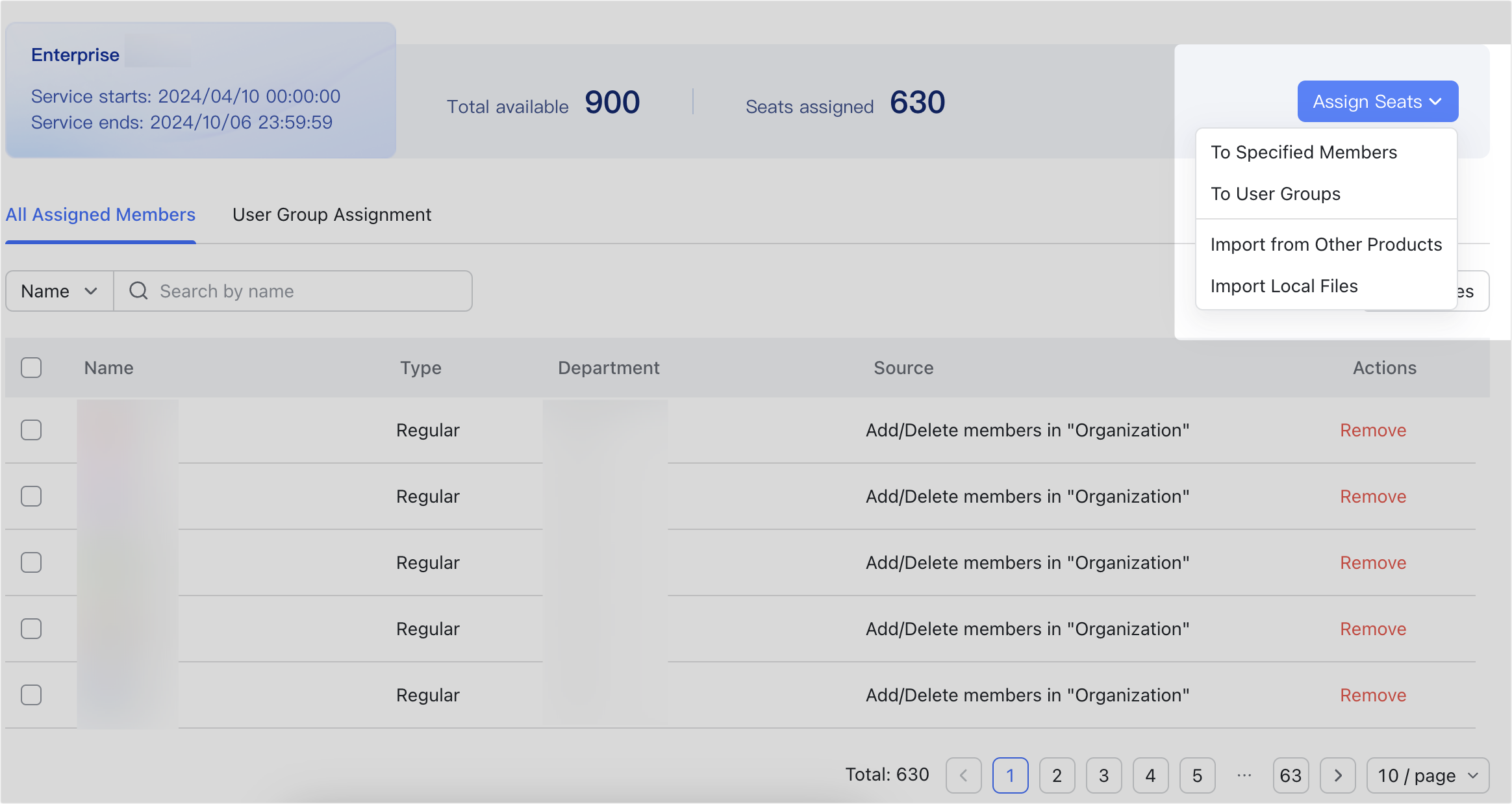 Admin | Assign seats