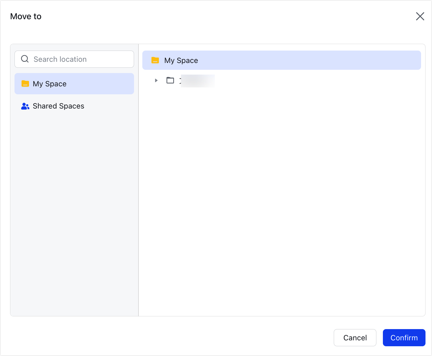 Move documents or folders