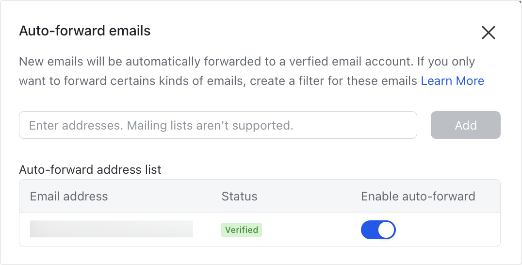 Set up email auto-forwarding