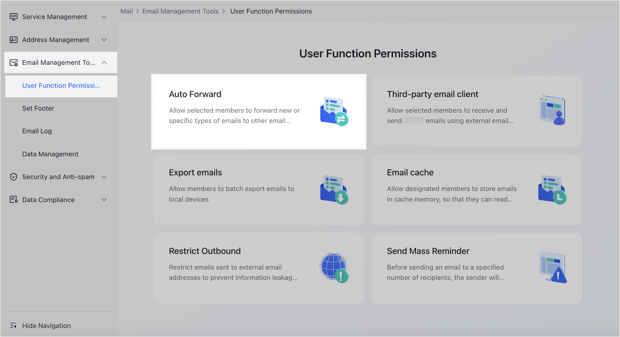 Admin | Configure email auto-forwarding