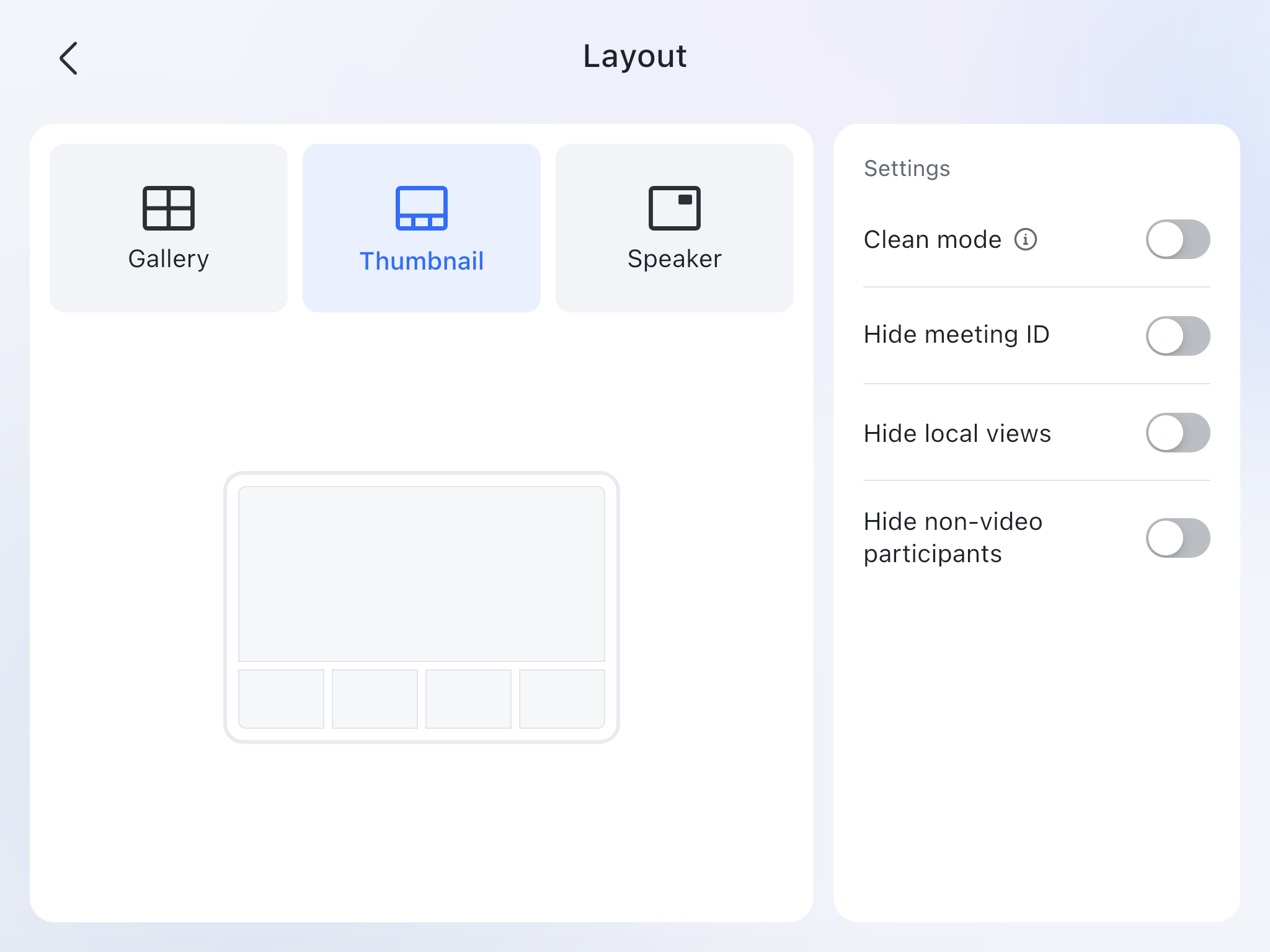 Change the video layout in Lark Rooms