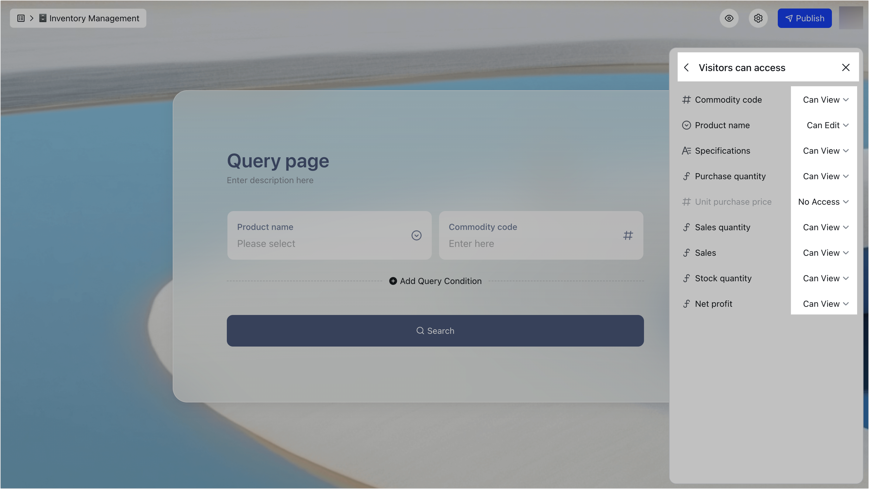 Use the query page in Base