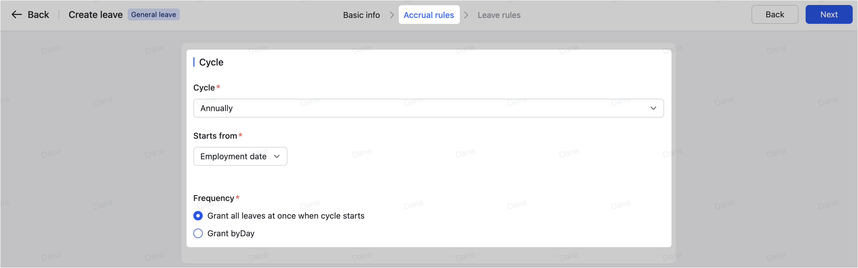 Admin | Configure leave type and rules