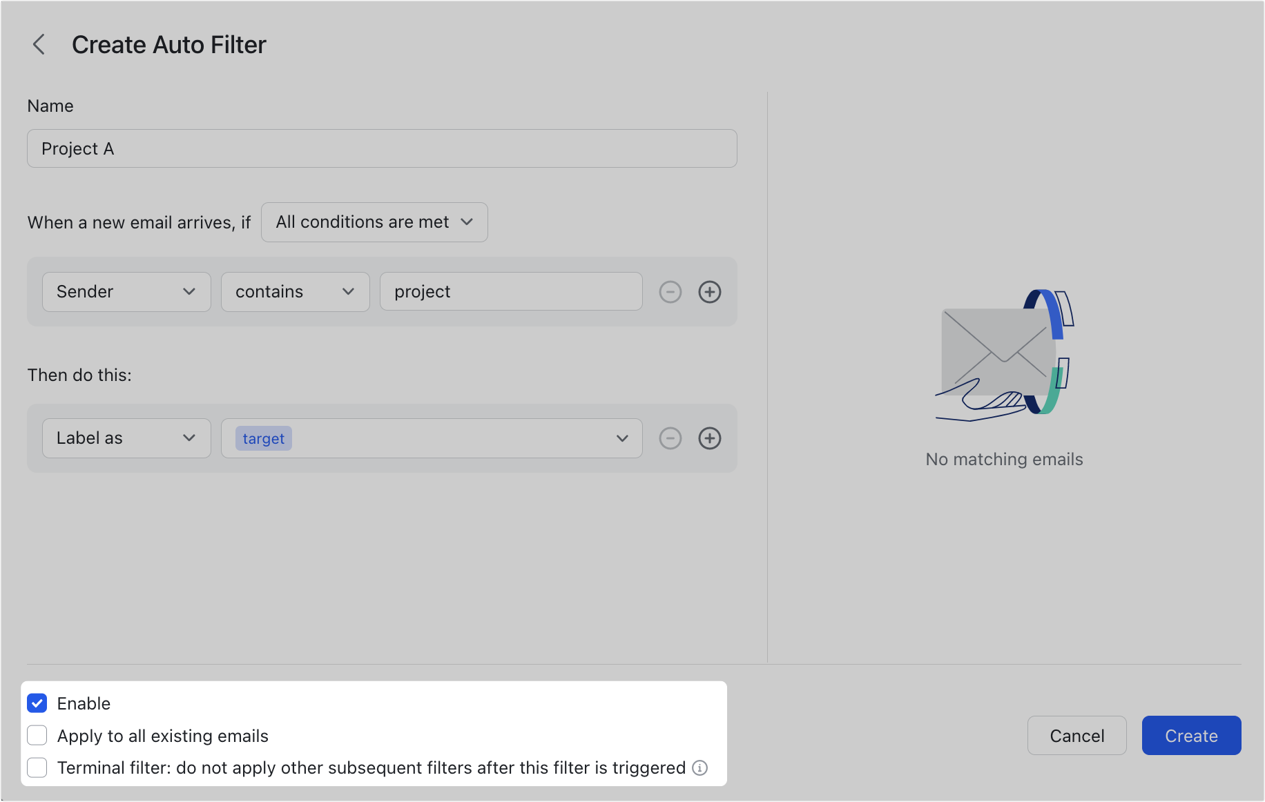 Create and manage auto filters