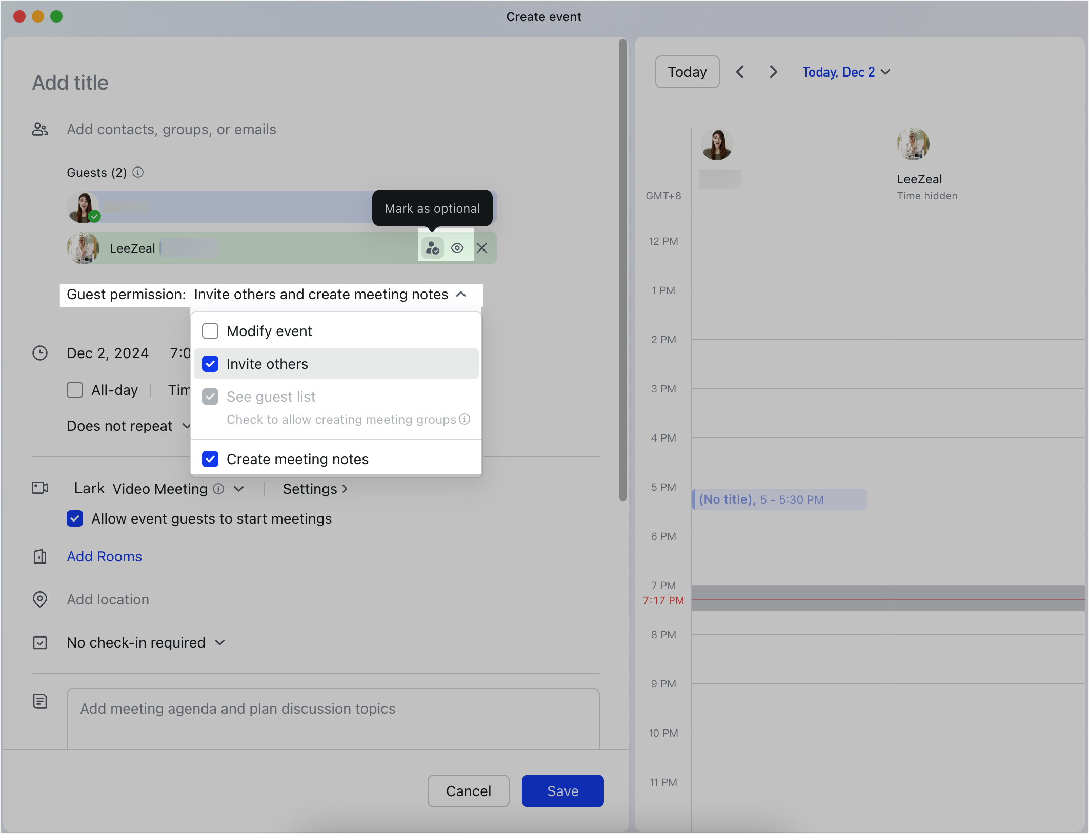 Create an event and invite guests