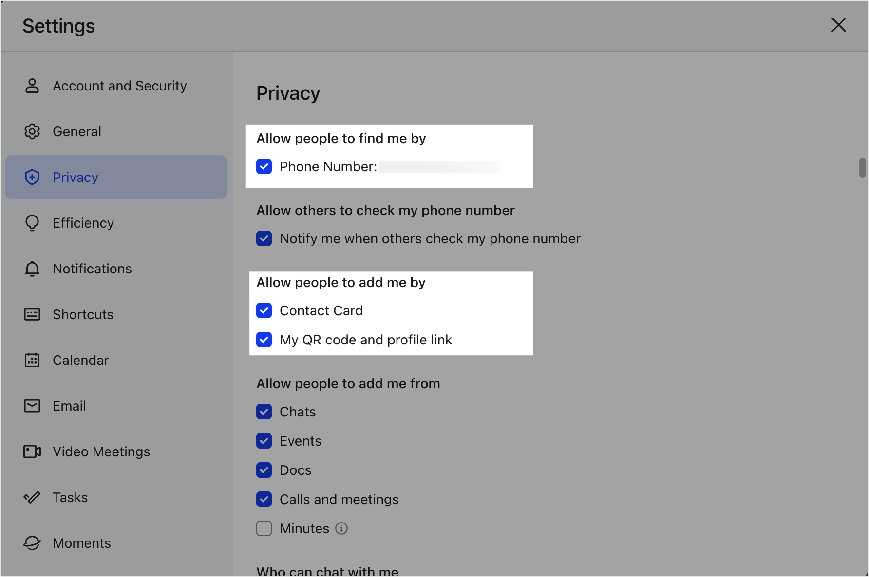 Add or delete external contacts