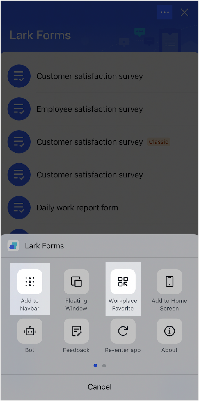Use Lark Forms on mobile