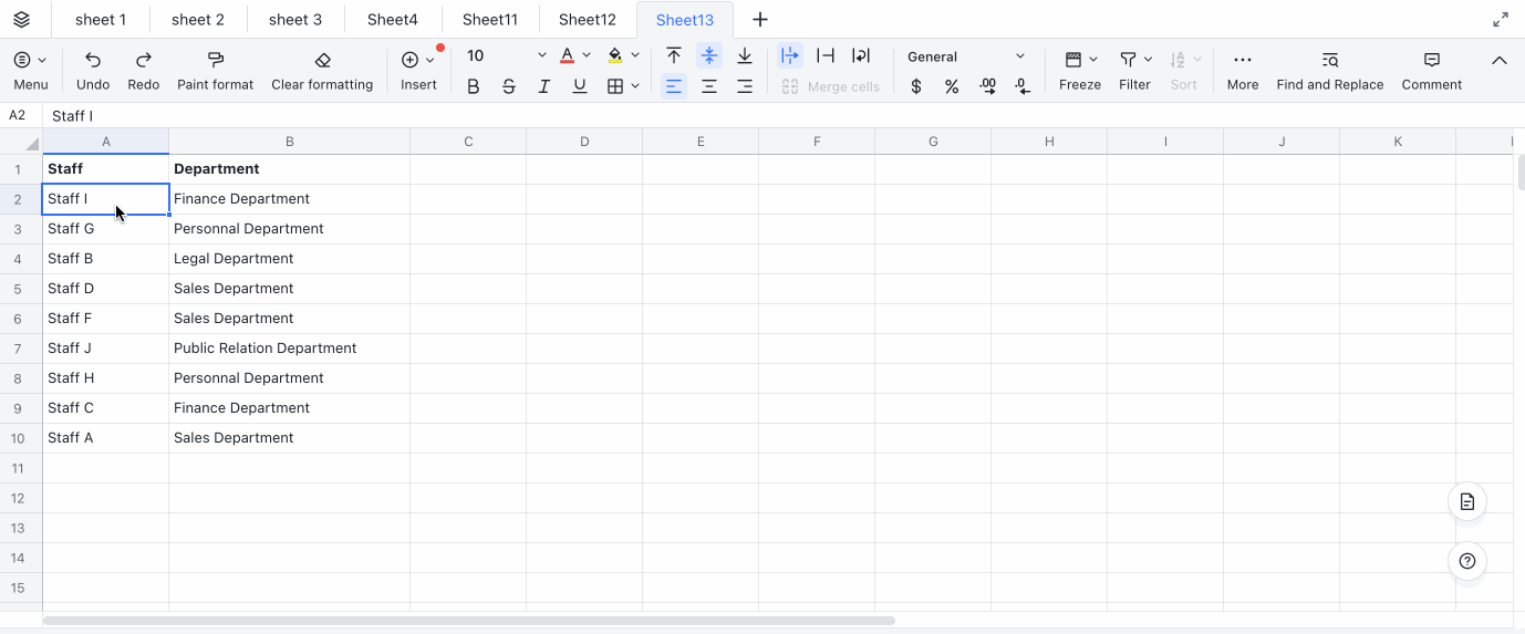 Custom sort data in Sheets
