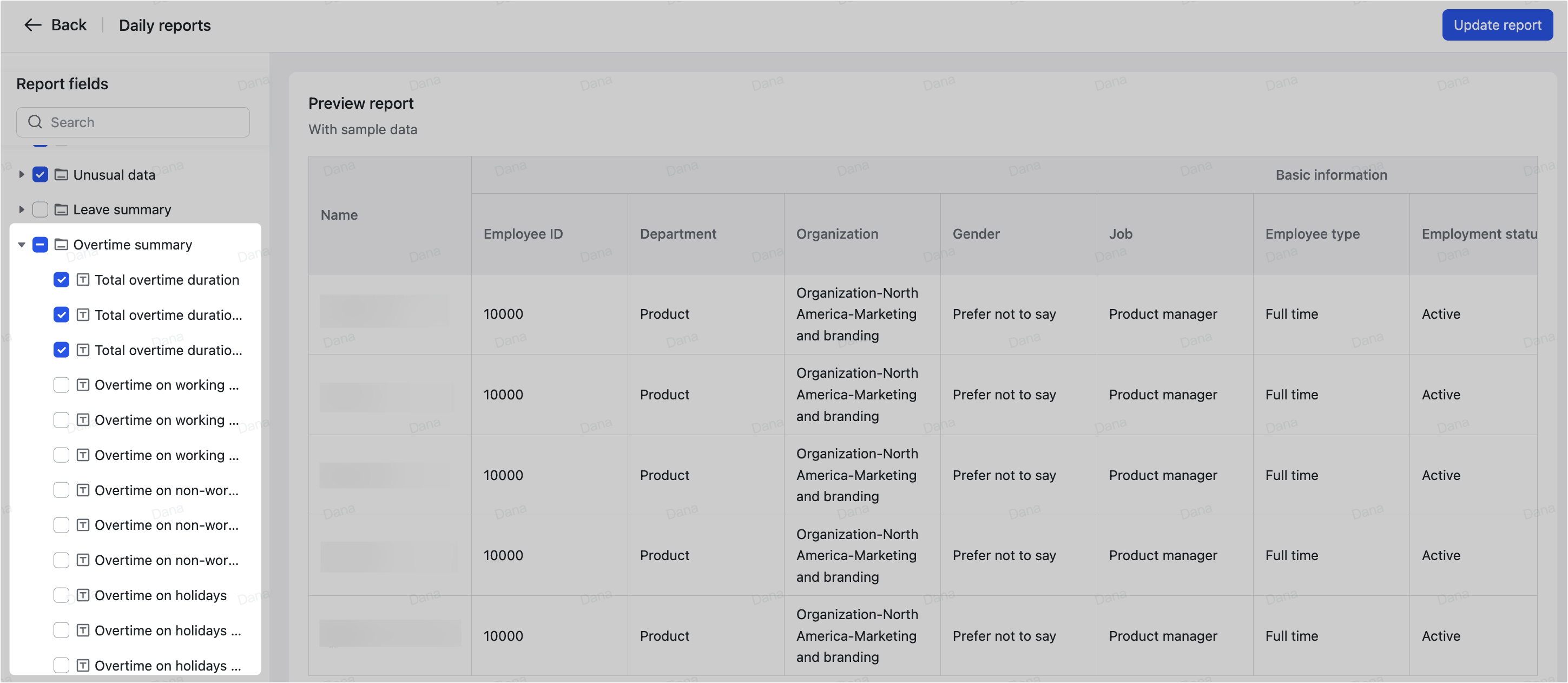 Admin | View member overtime data