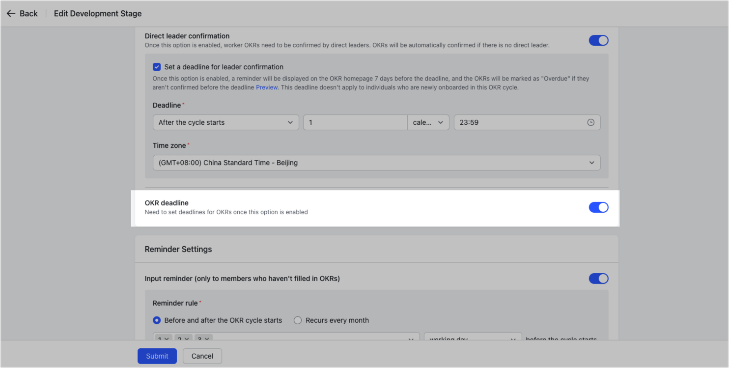 Lark OKR administrator guide
