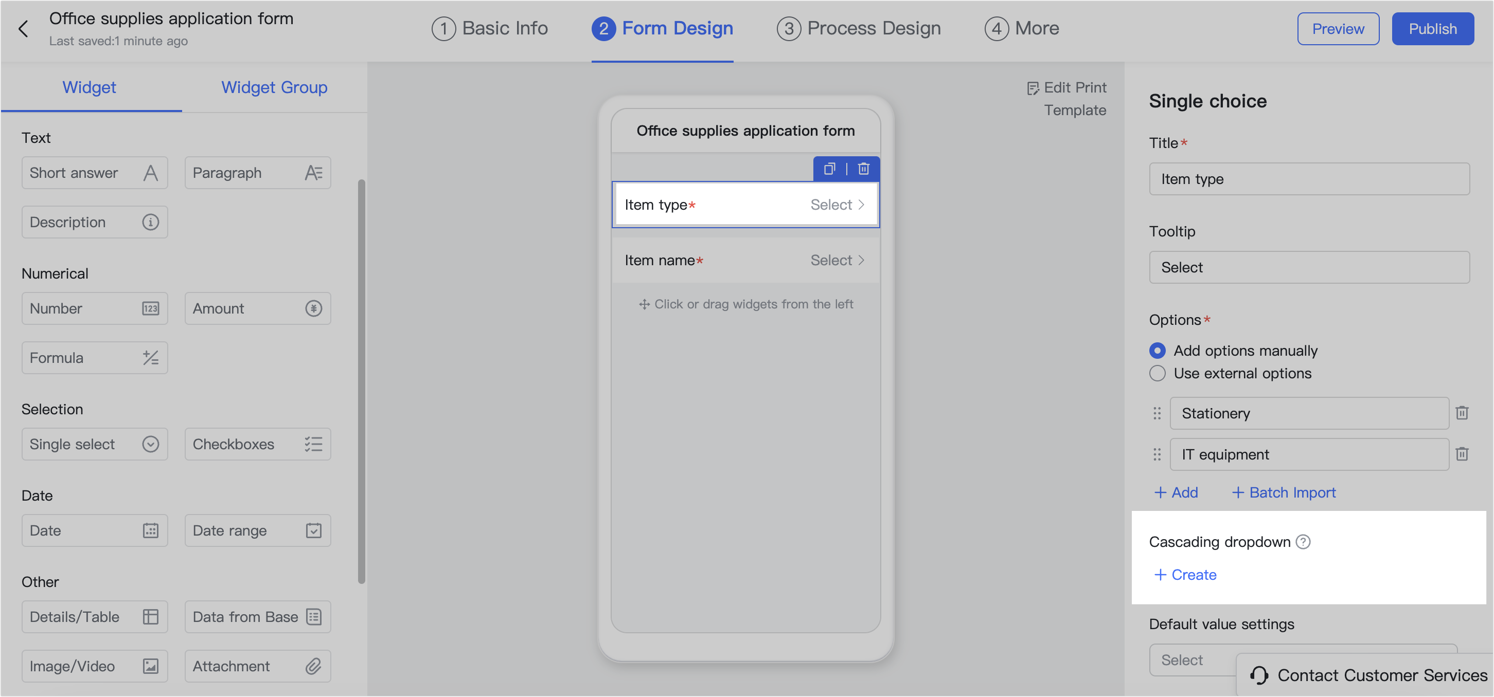 Admin | Add a cascading dropdown