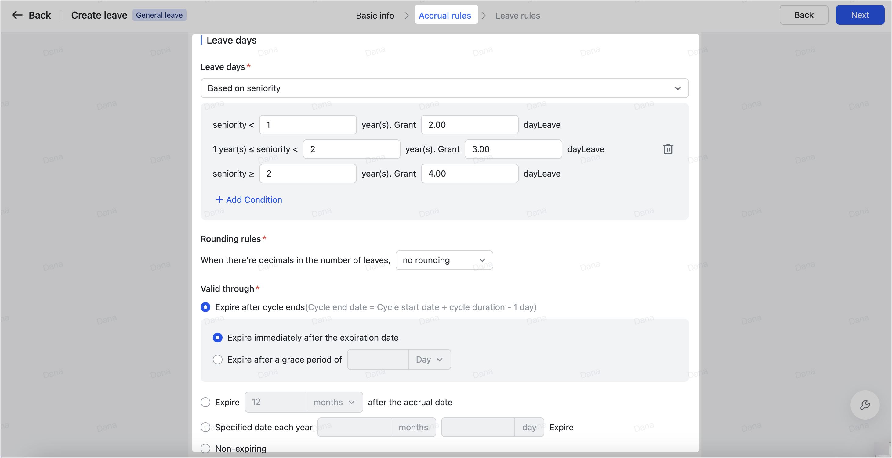 Admin | Configure leave type and rules