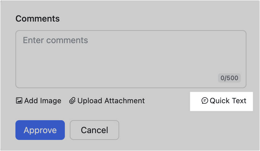 Leave review comments in approvals and set up quick text