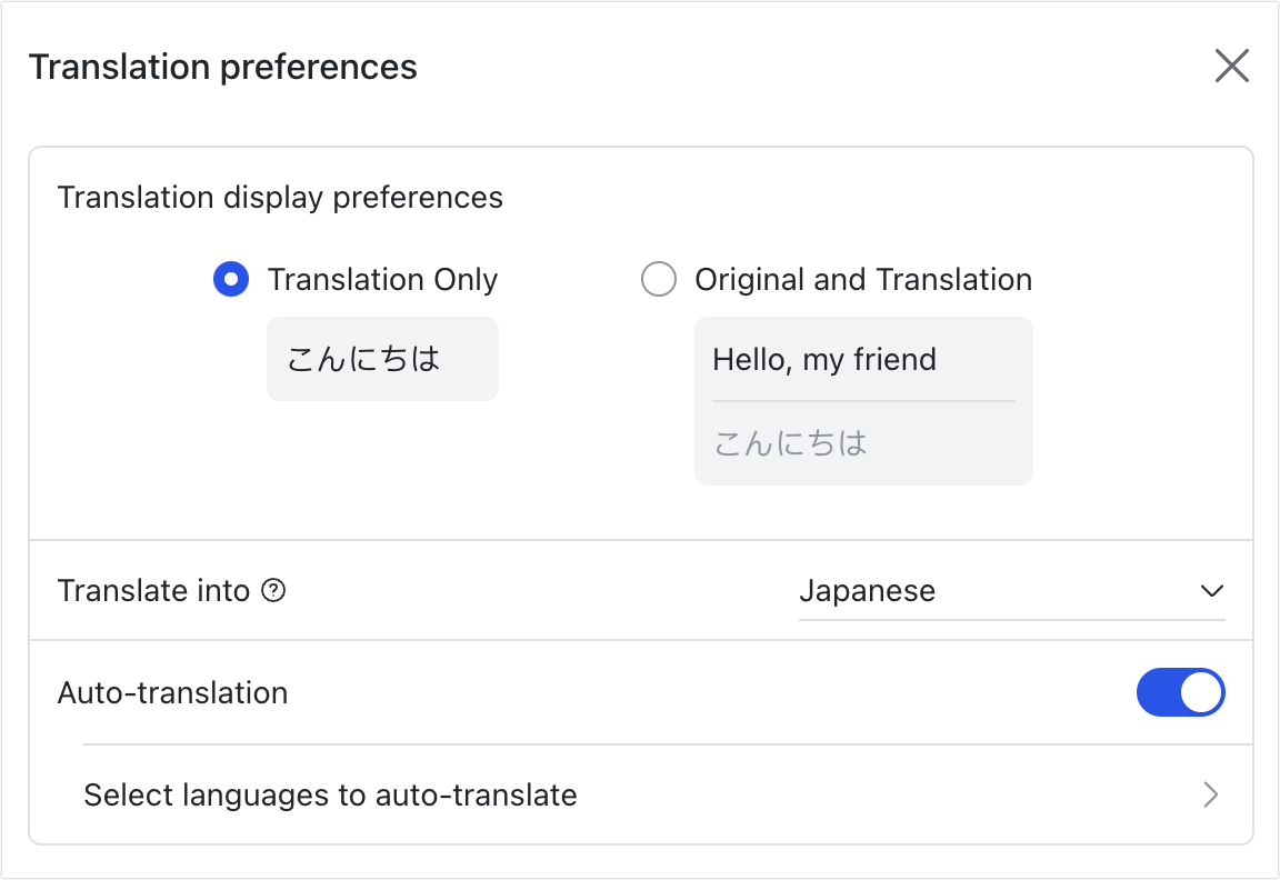 Use the translation function in Docs