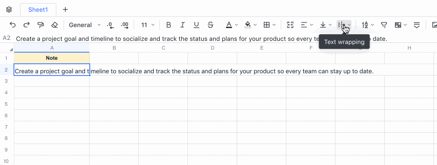 Display long text in Sheets