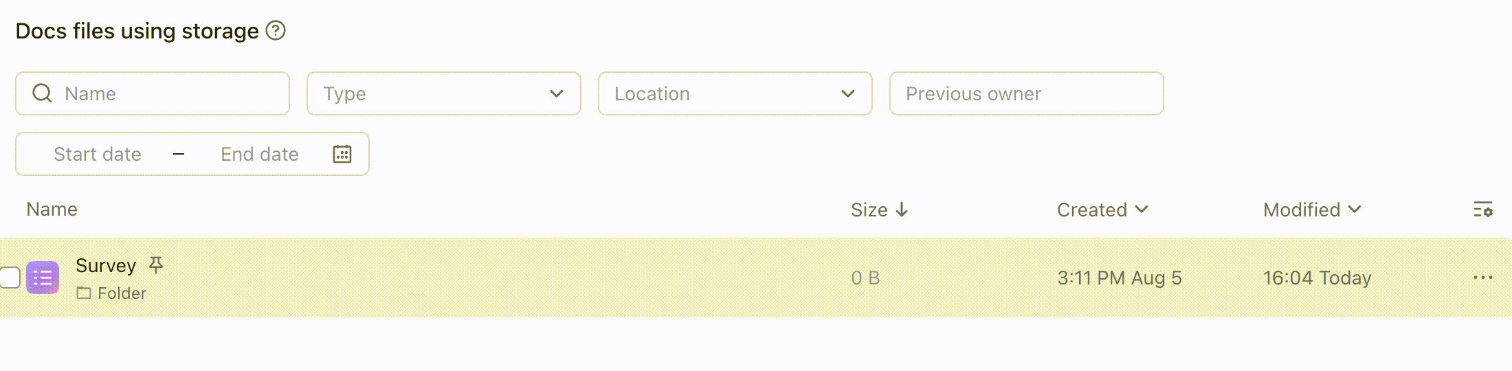 View and manage Lark Docs storage