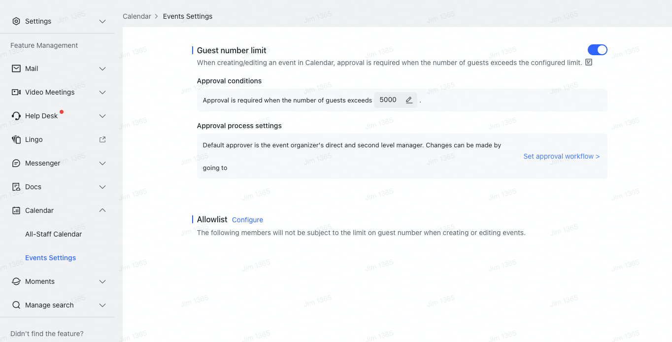 Admin | Set limits on events' maximum number of guests