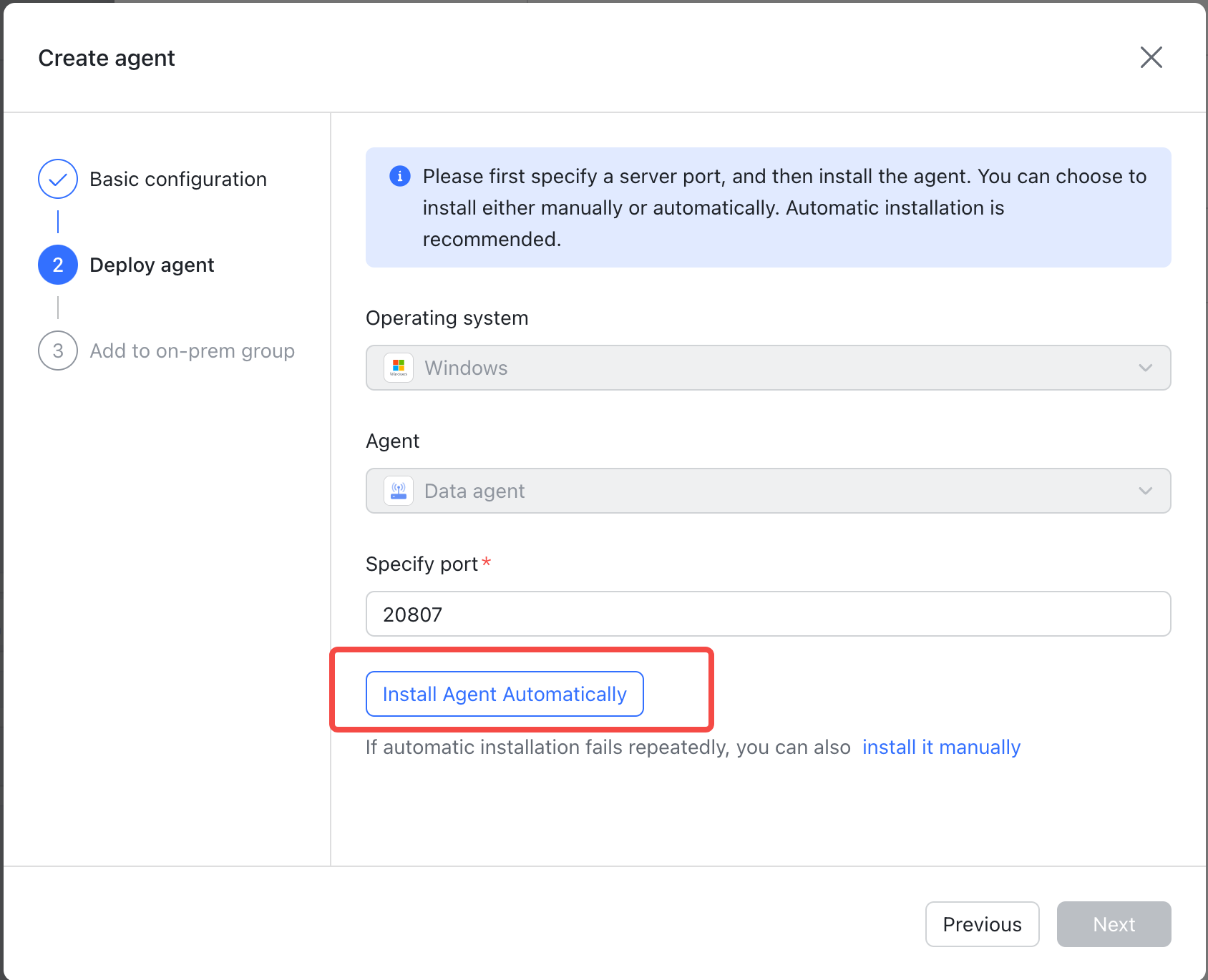 Deploy On-prem Service (Windows)