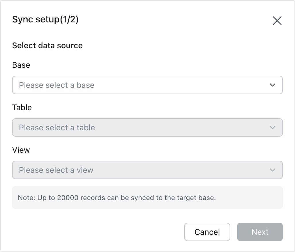 Sync data between bases