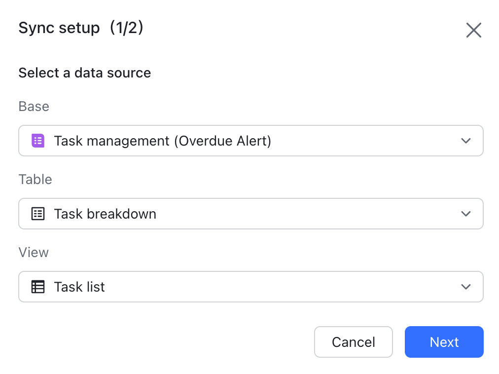 Sync data between bases