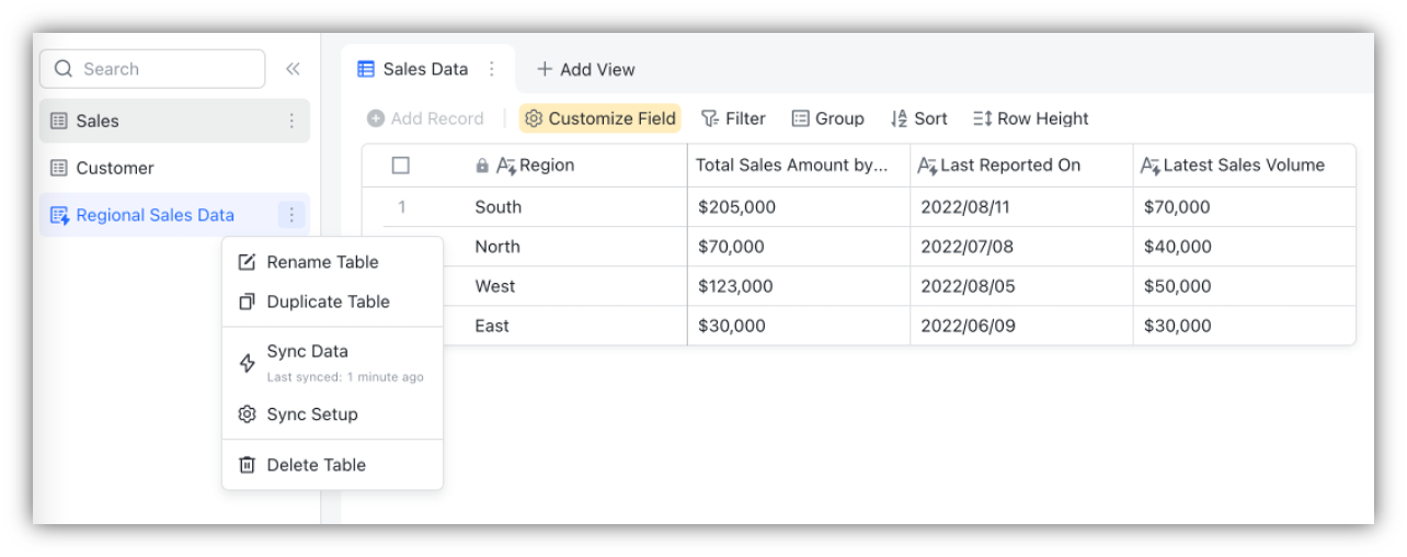 Sync data between bases