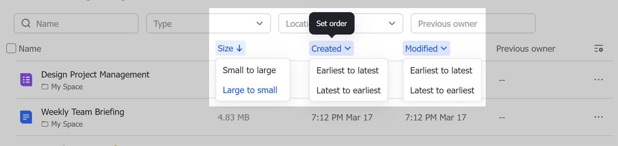 View and manage Lark Docs storage