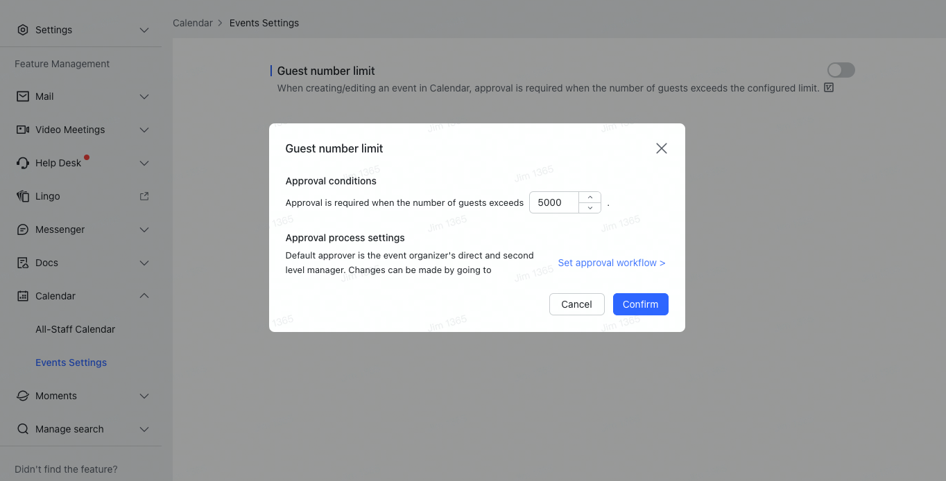 Admin | Set limits on events' maximum number of guests