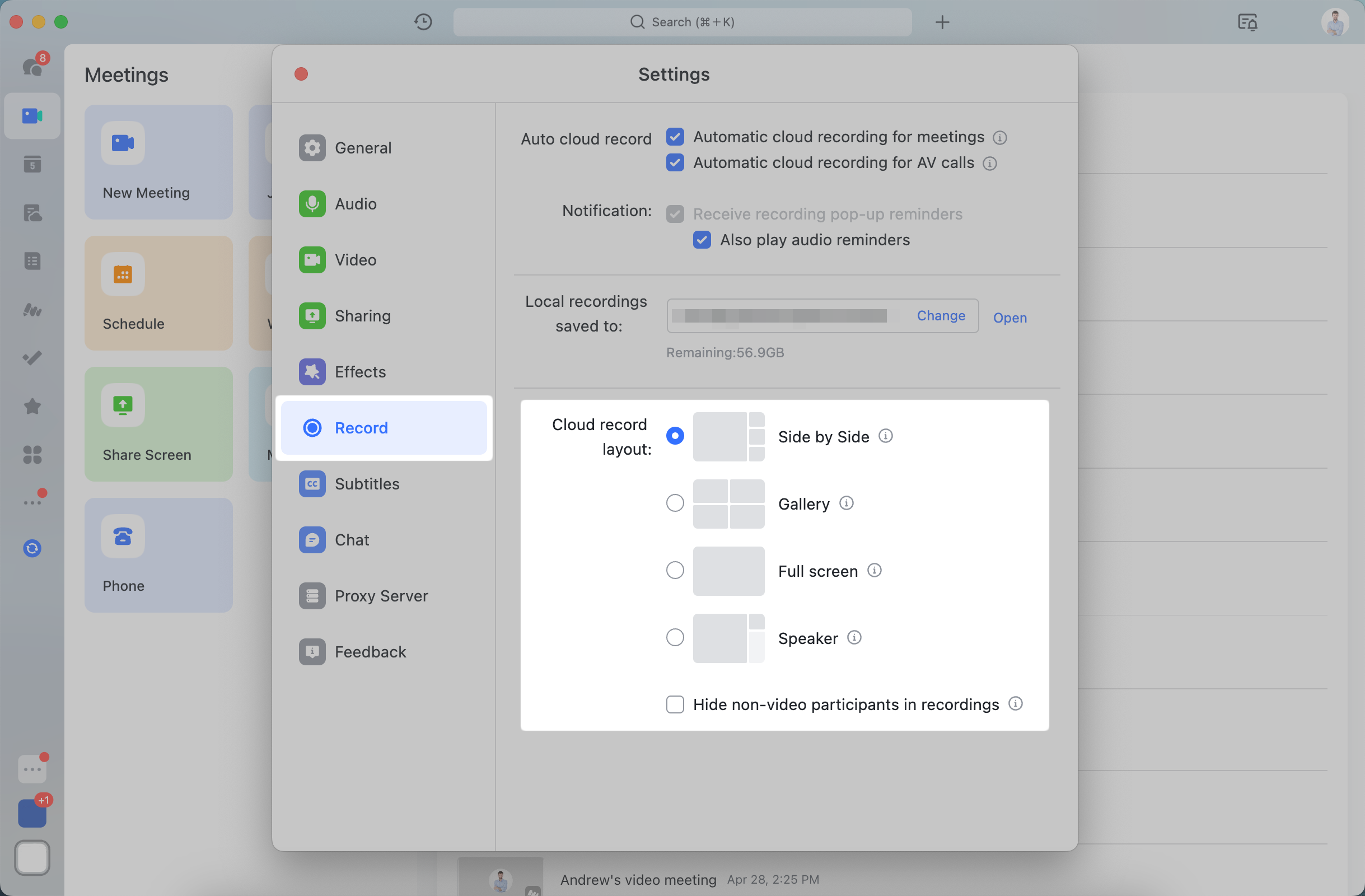 Record a call or meeting