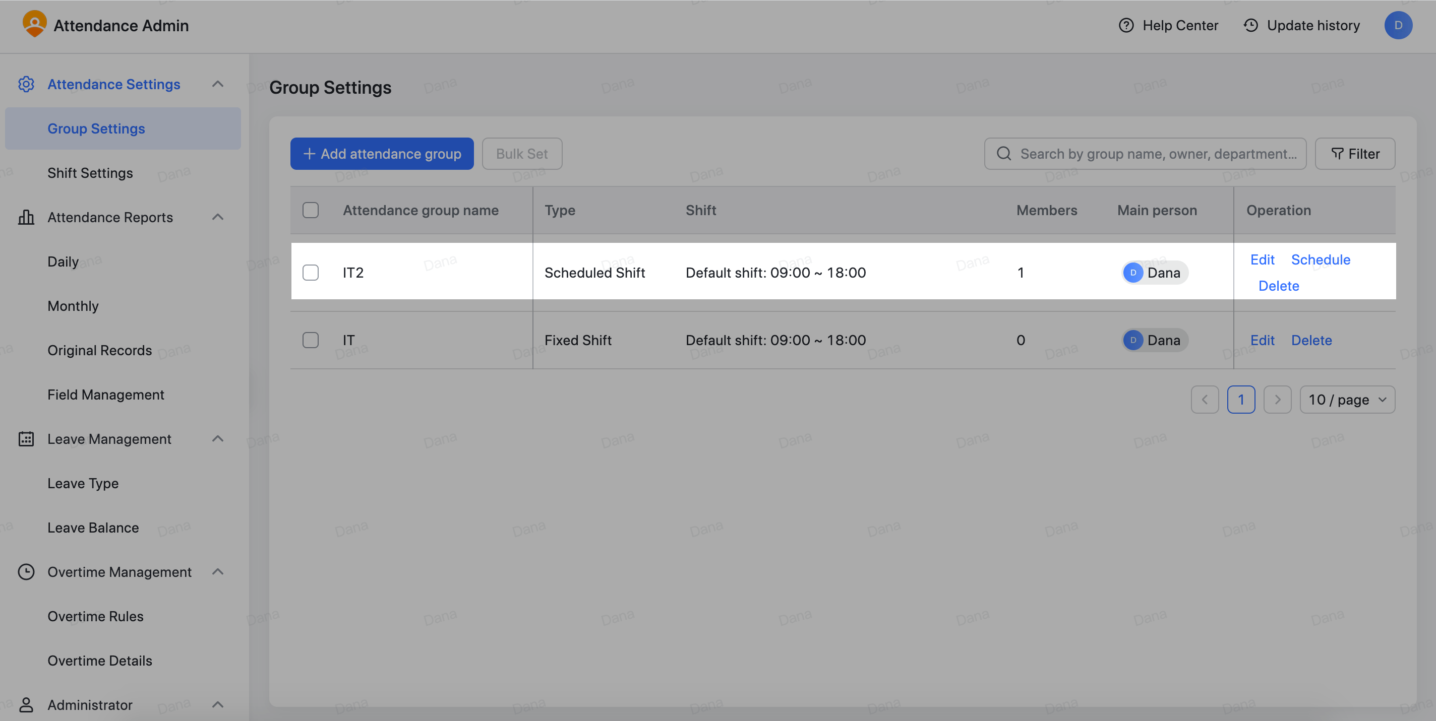 Admin | Use scheduling attendance