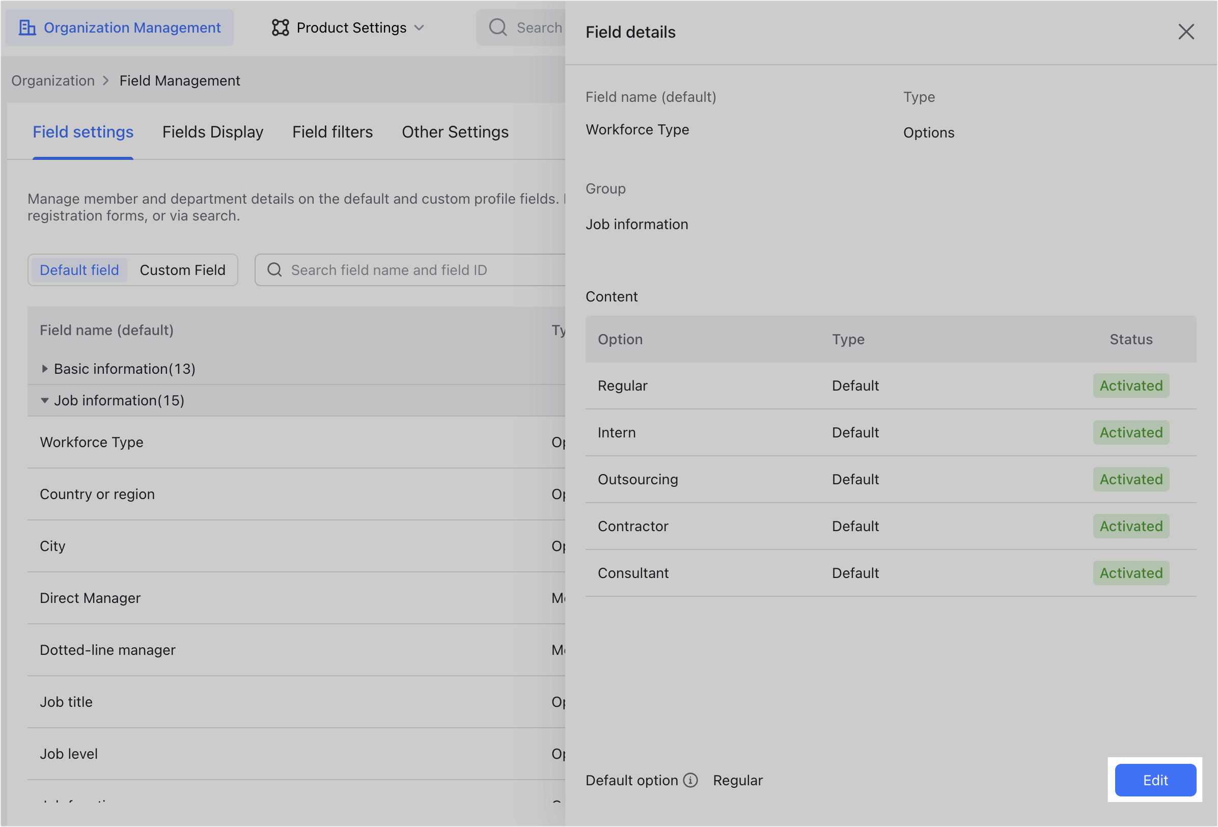 Admin | Customize workforce types