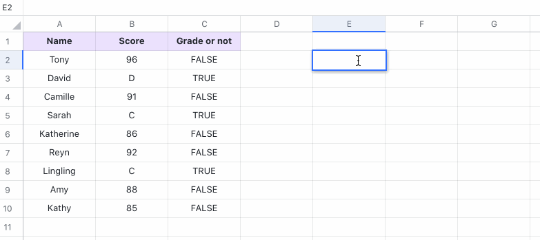 TYPE function for Sheets