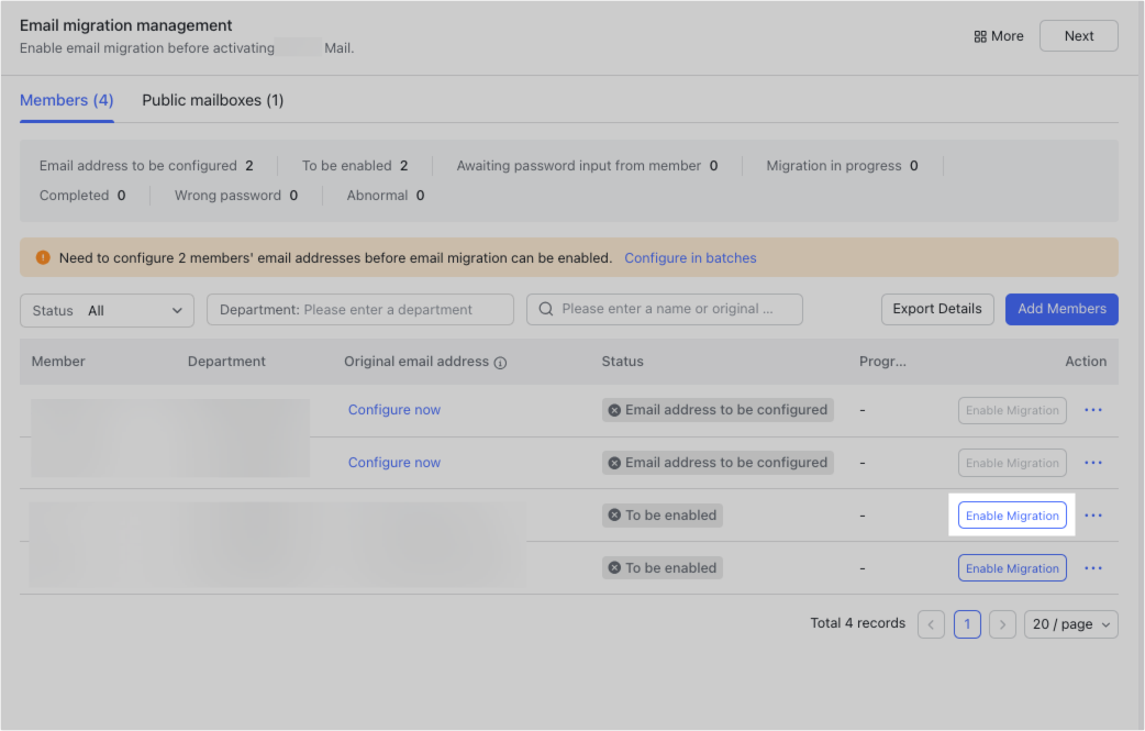Admin | Migrate to Lark Mail service