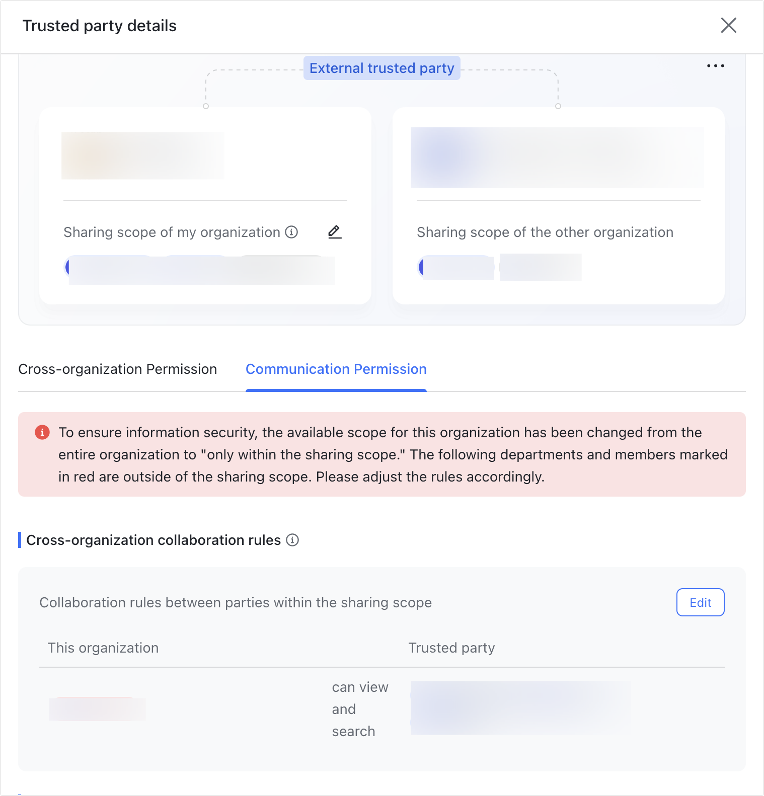 Admin | Establish and manage a trusted-party relationship