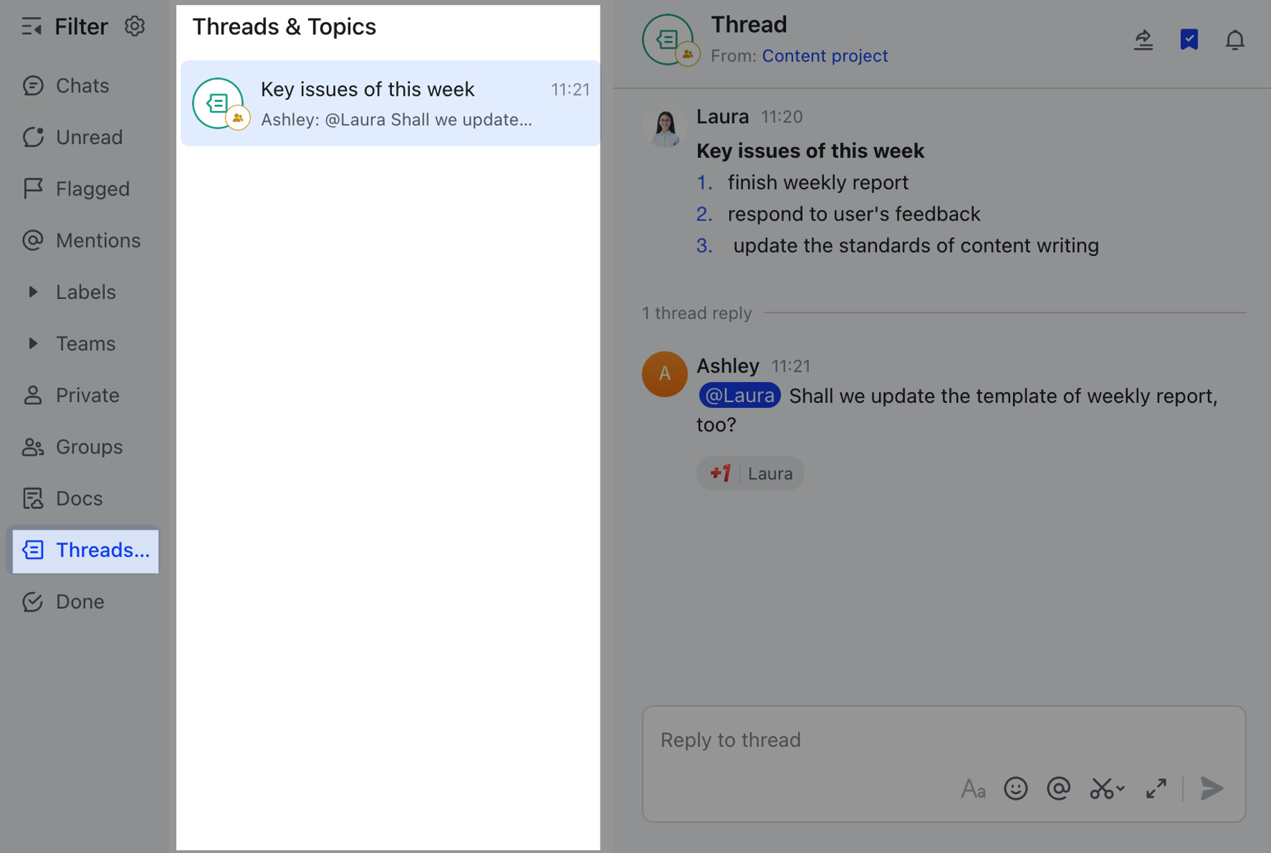 Switch message type in a group