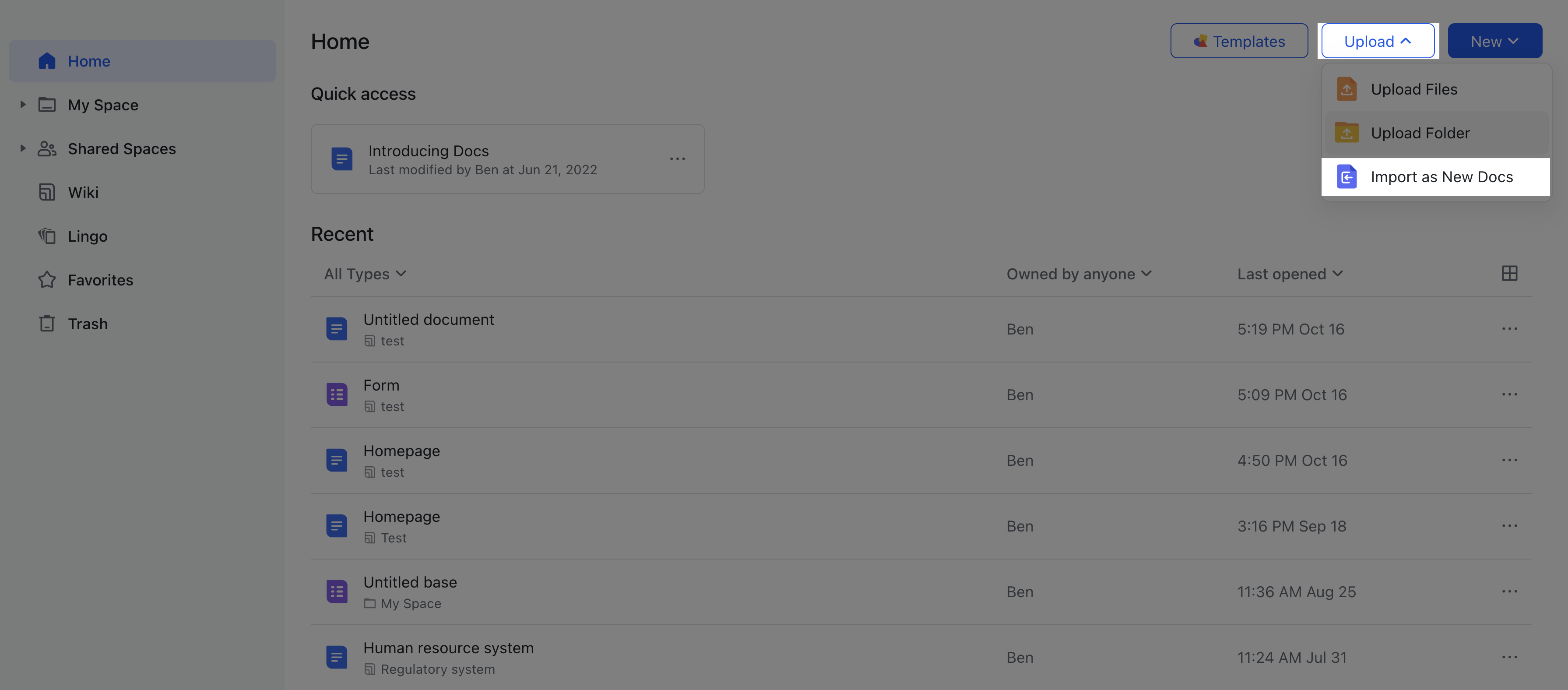 Bắt đầu với Docs