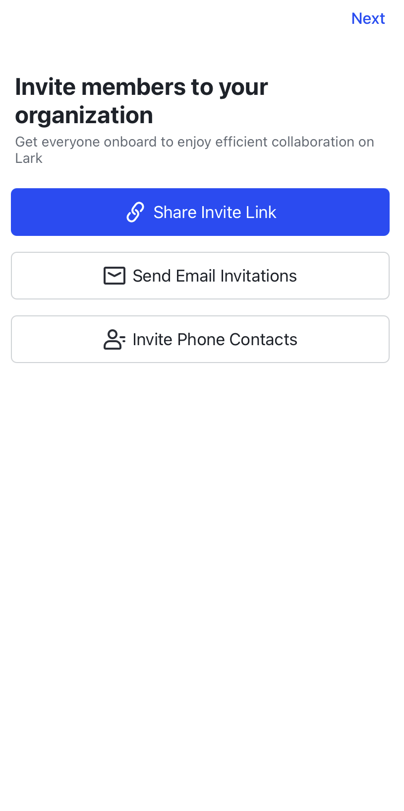 Sign up for a Lark account