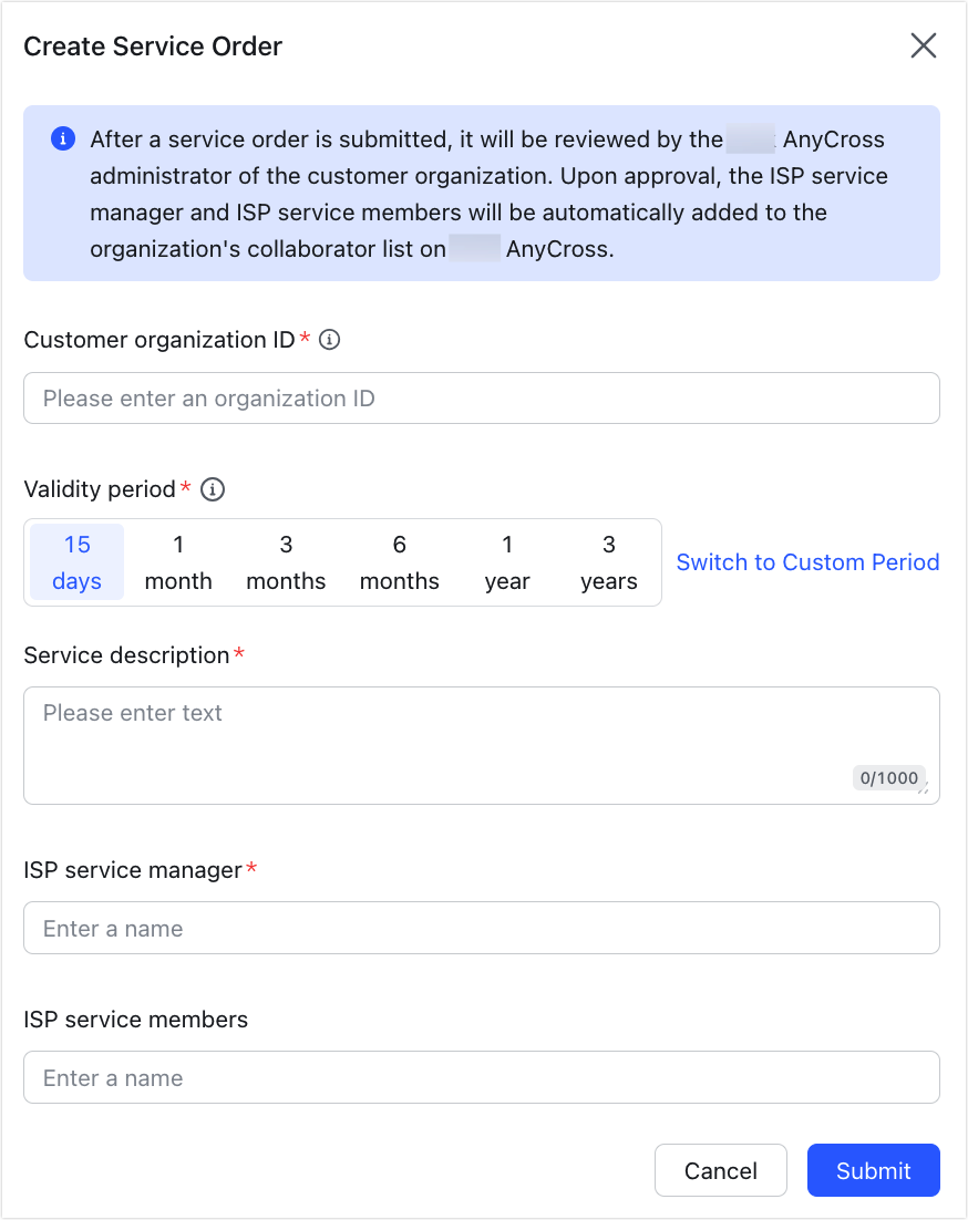 Provide integration services for customers using ISP mode