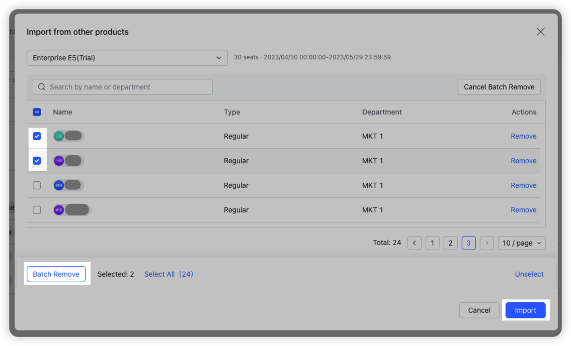Admin | Assign seats