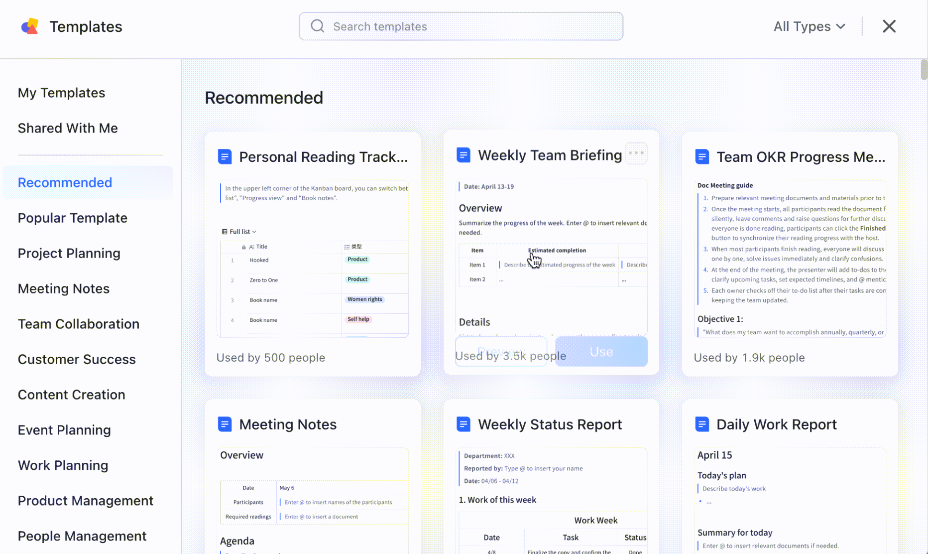 Quick Guide To The Docs Template Library