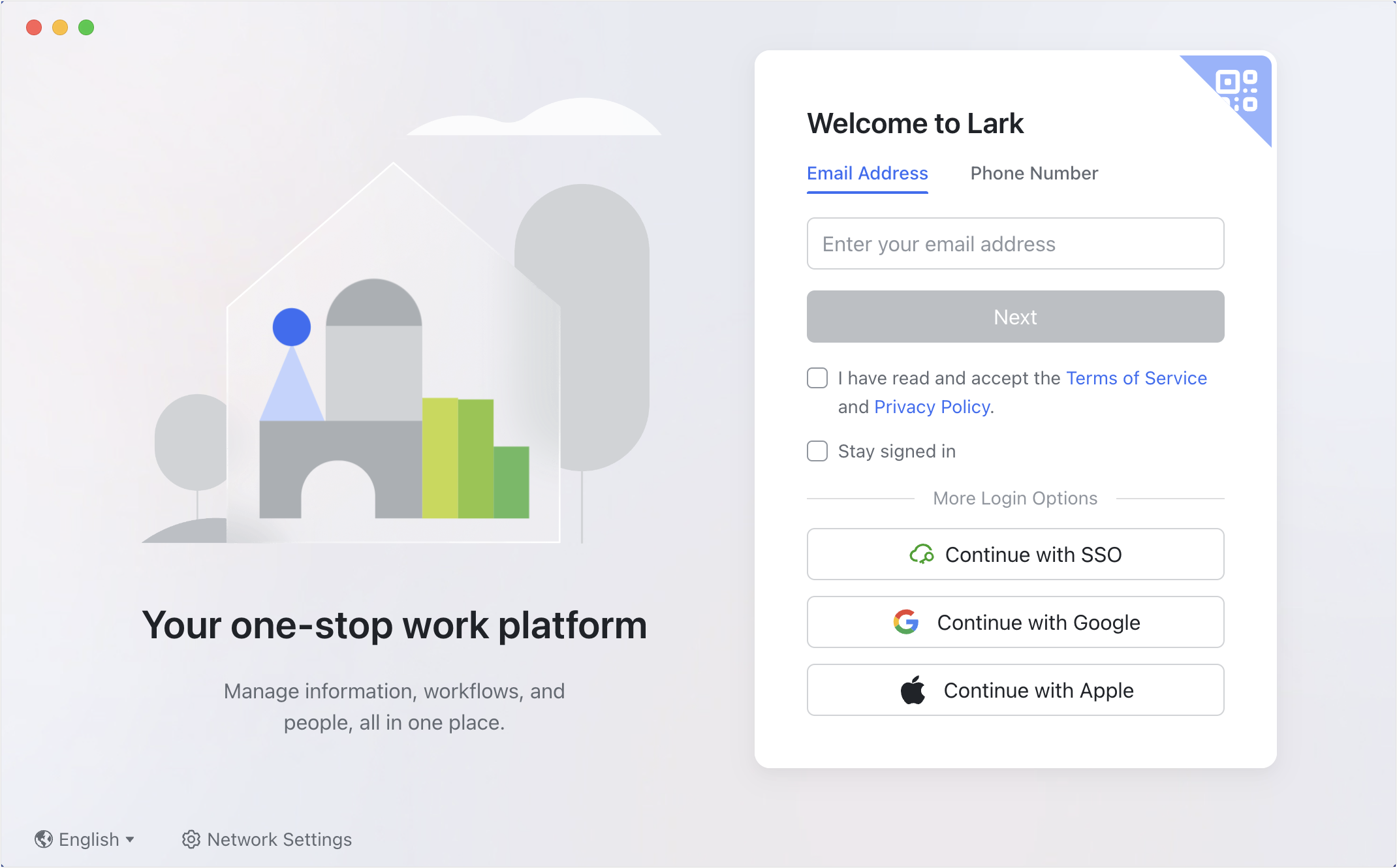Log in and log out of your Lark account