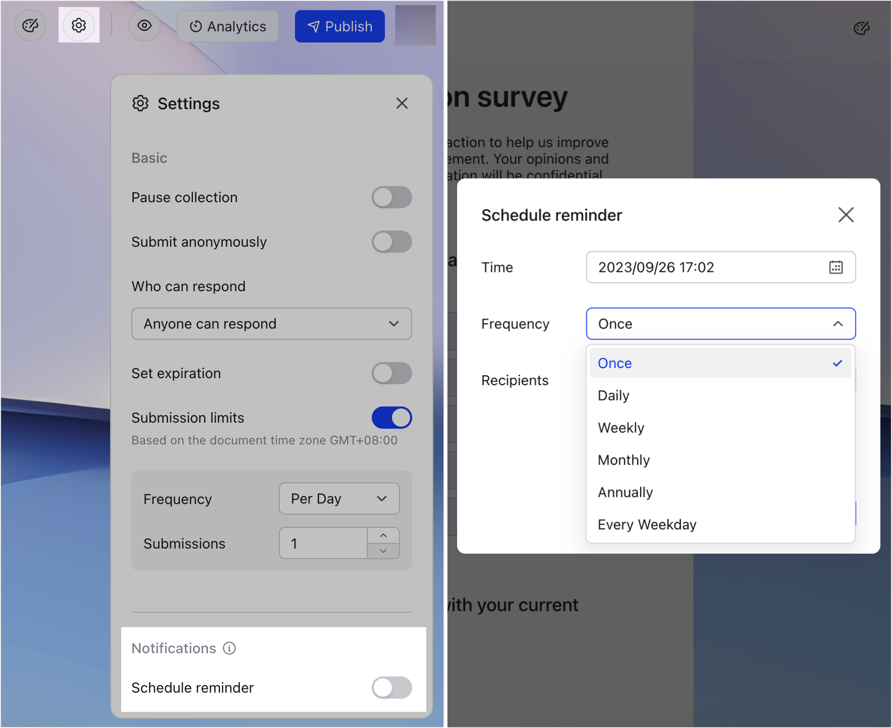 Use the notification function in Lark Forms