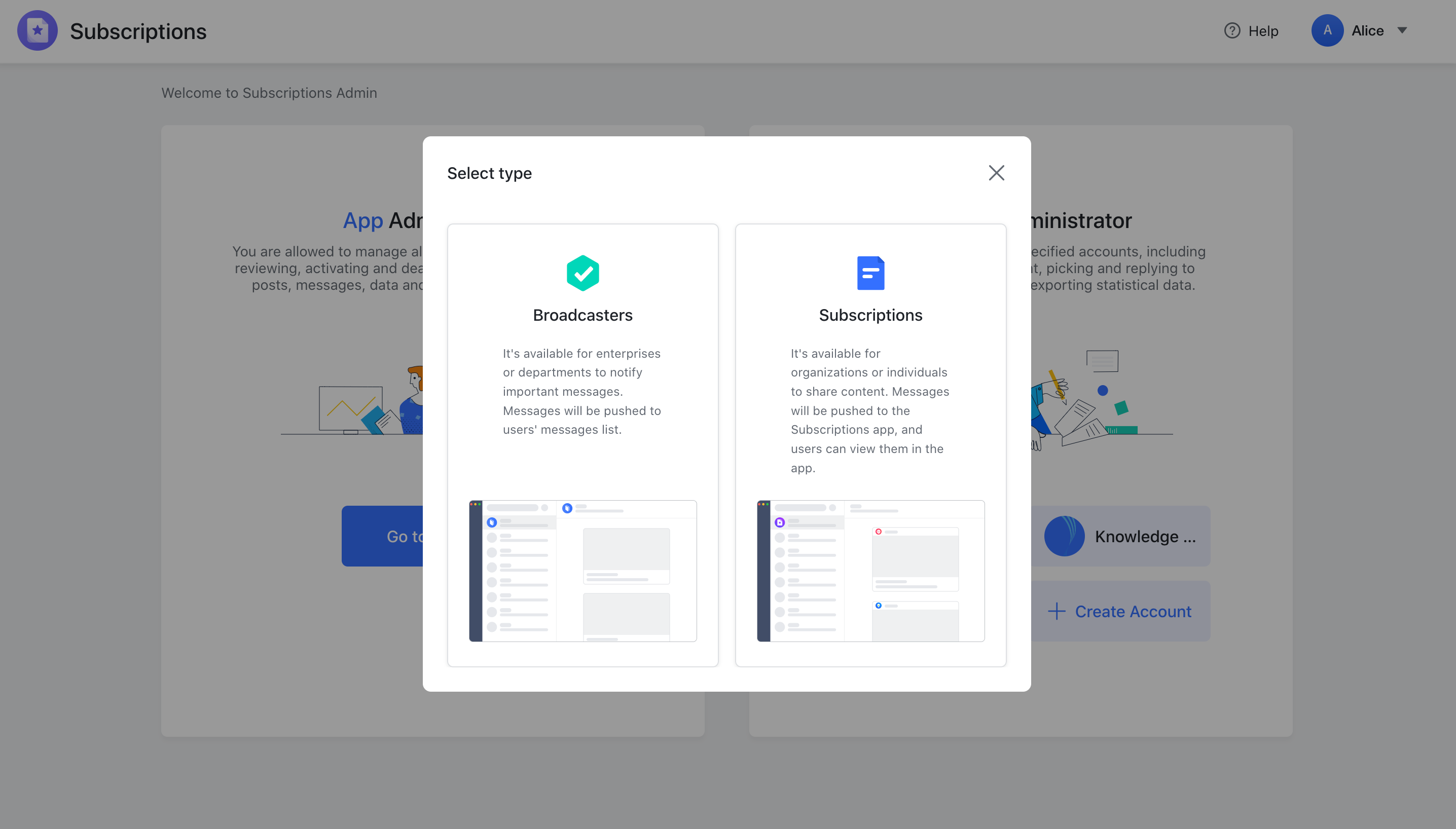 Use Broadcasters to send announcements