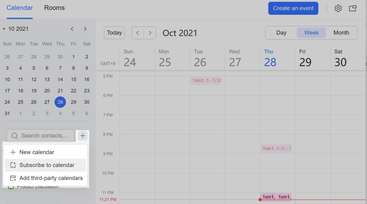 Subscribe to calendars