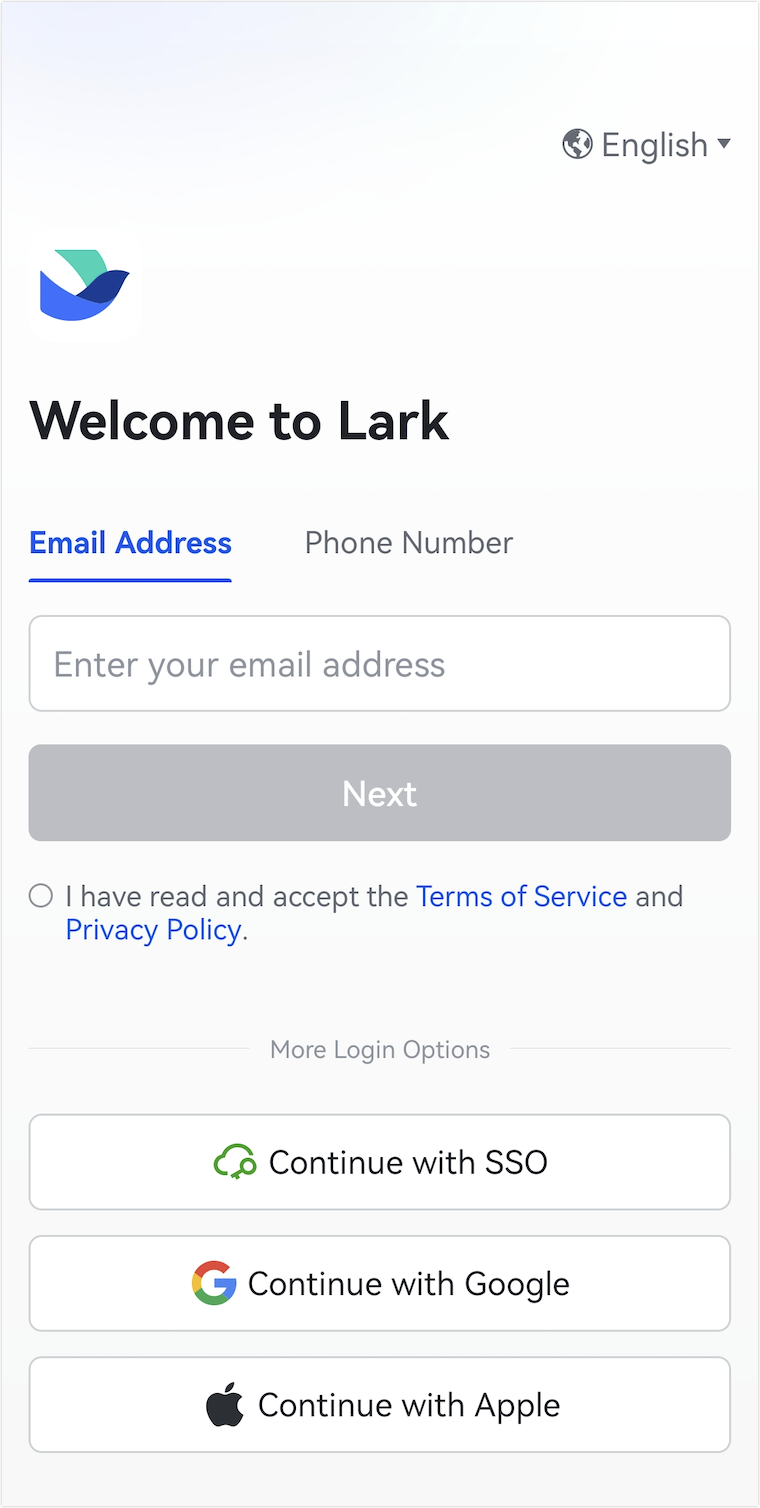 Sign up for a Lark account