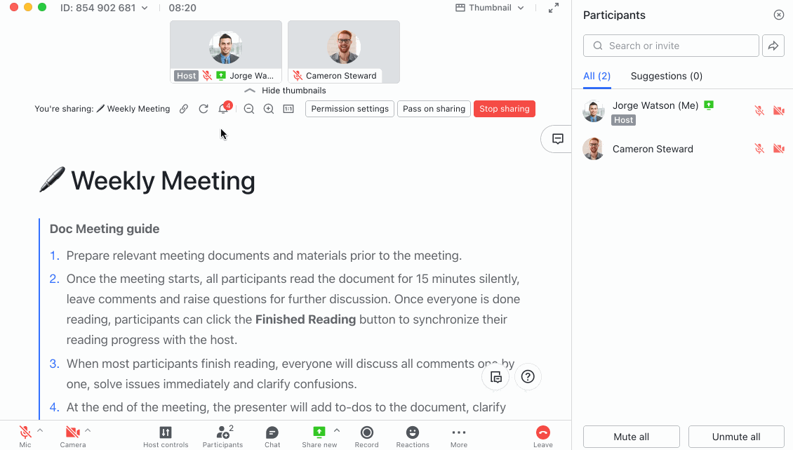 Meetings updates